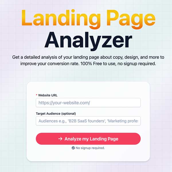 Verbeter je conversie met de gratis Landing Page Analyzer